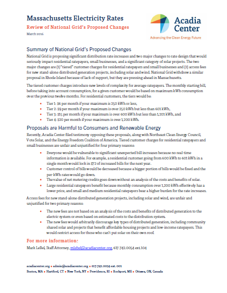 Massachusetts' Electricity Rates: Review of National Grid’s Proposed ...