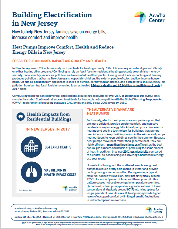 Building Electrification in New Jersey - Acadia Center